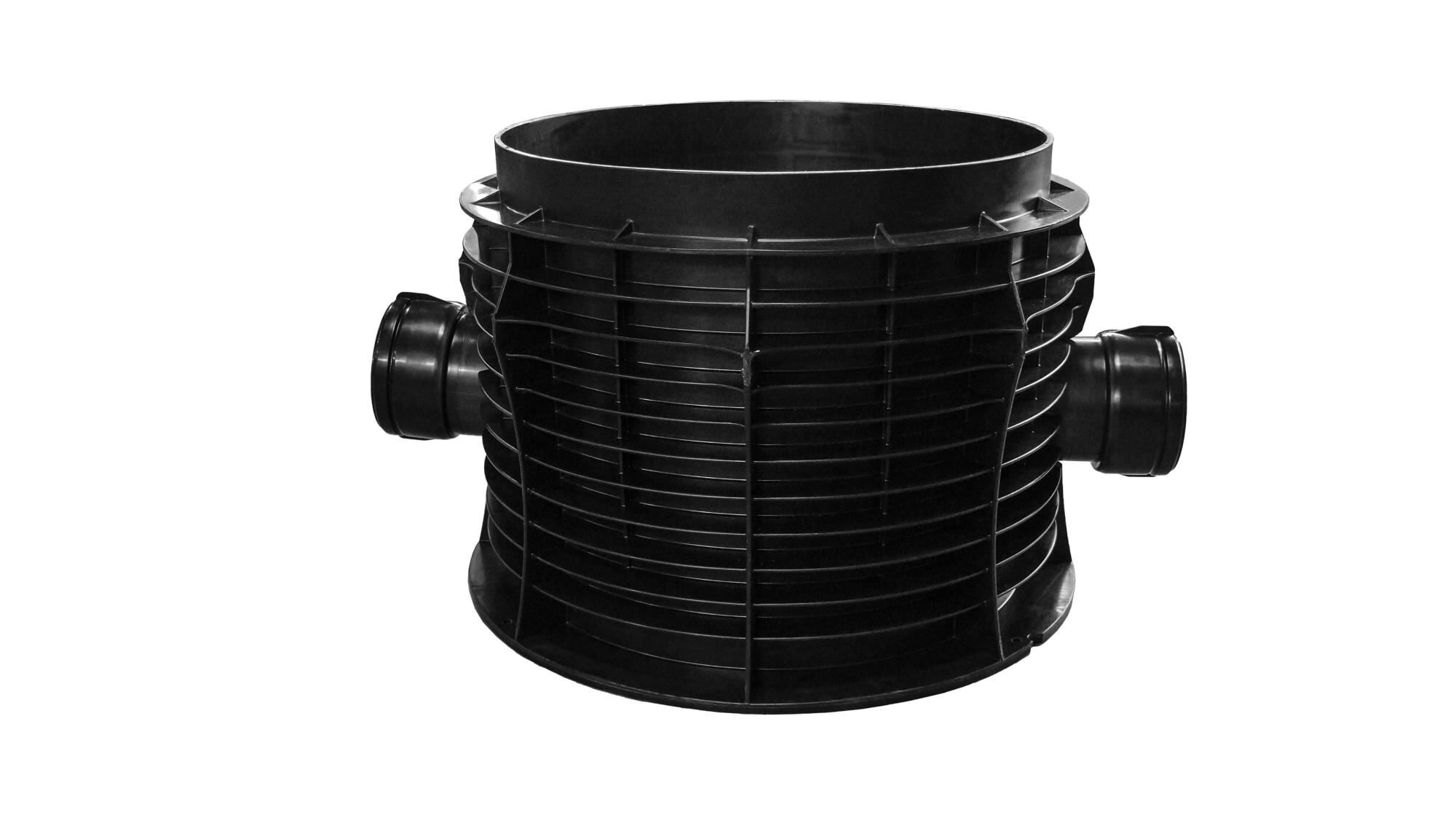 ROMOLD Einsteigschacht DN 800, Zuläufe bei 180° und bei 90° oder 270°, DN/OD 250, im ...