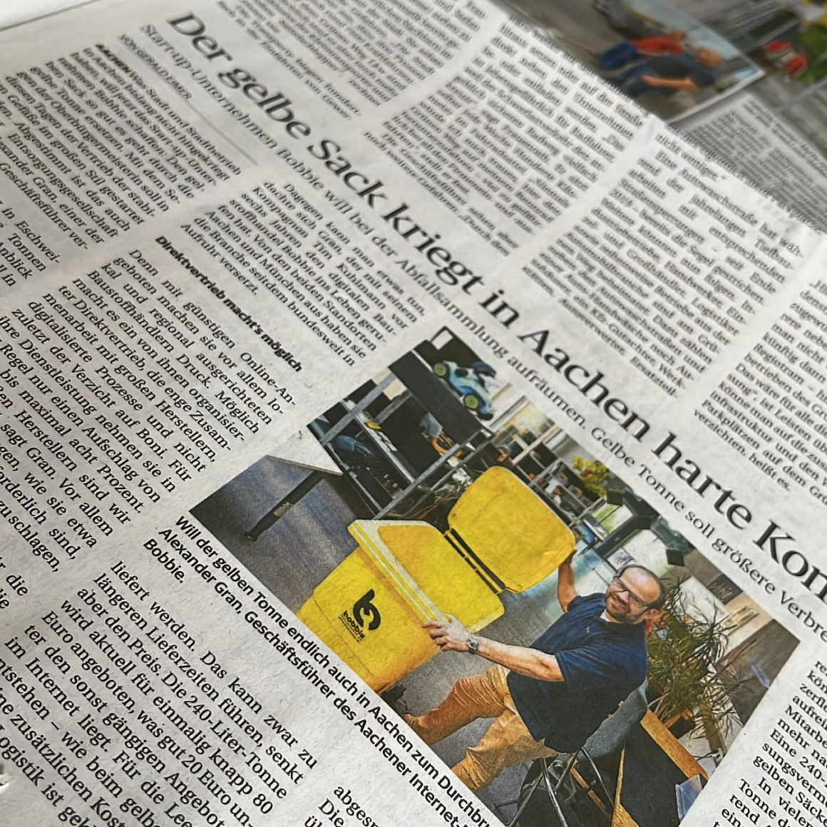 Die Aachener Zeitung berichtet über bobbie und die gelbe Tonne! - Blog